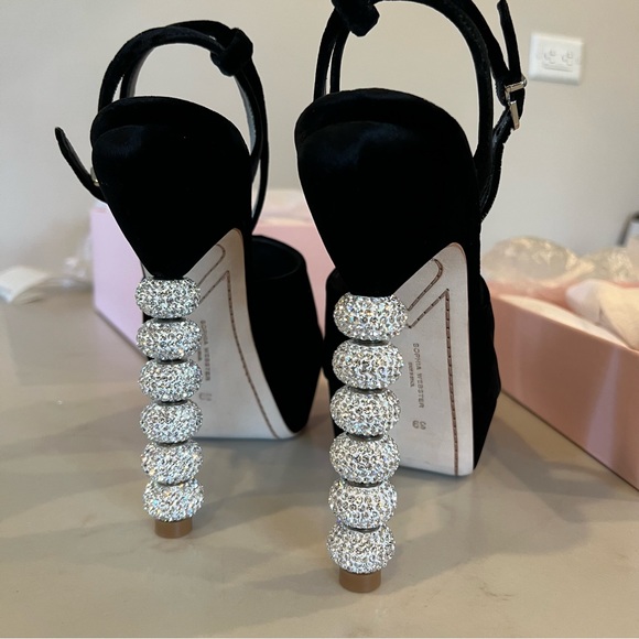 Sophia Webster | Shoes | Sophia Webster Natalia Velvet Crystal Heels ...
